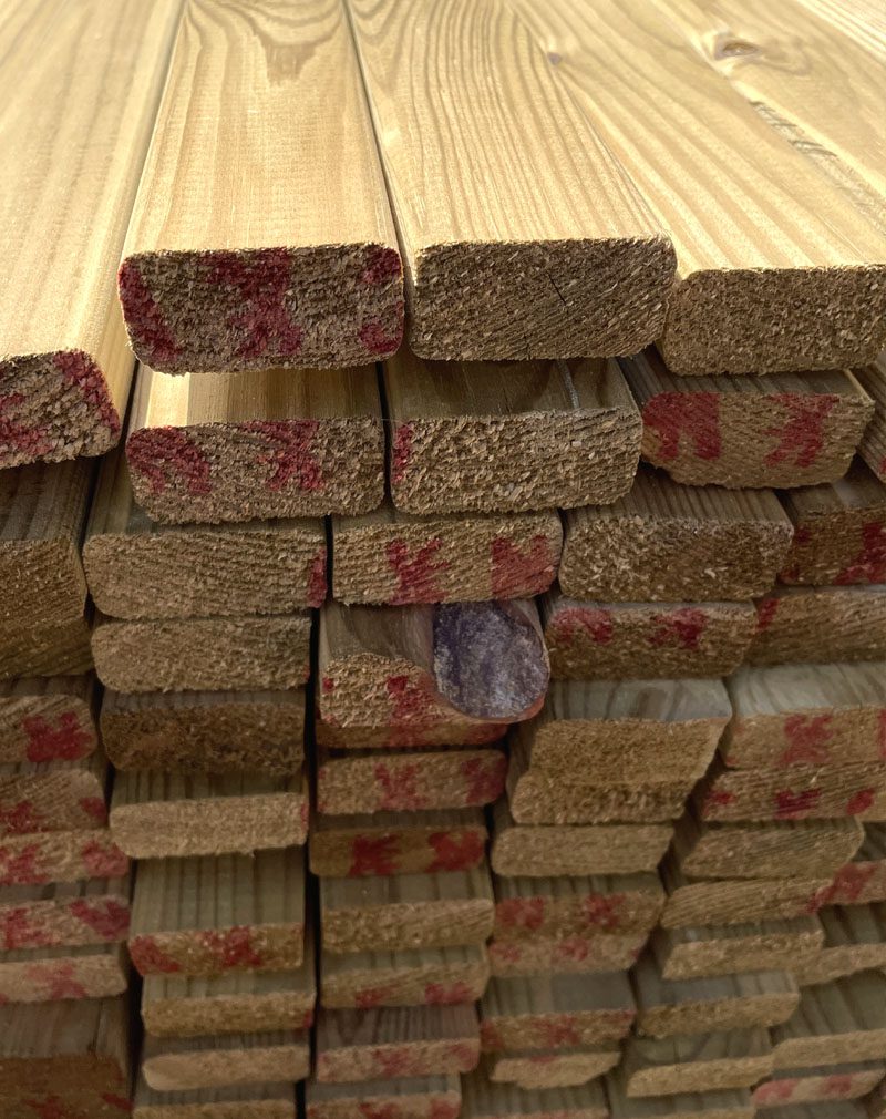 4800x44x22 Slatted Fence Battens Rounded - Conwy Fencing & Timber ...